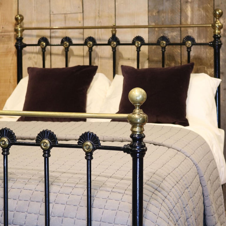 Late Victorian Cast Iron Antique Bed in Black, MD101 at 1stDibs