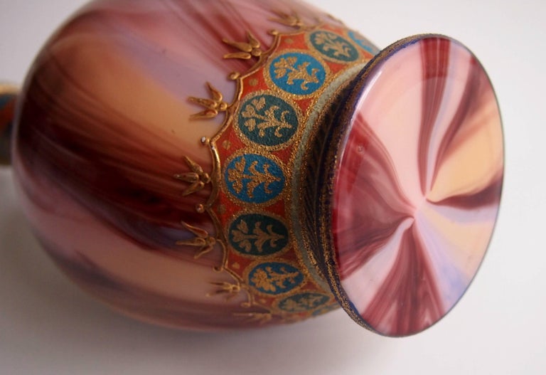 Late Victorian Bohemian Enamel and Gilded Islamic Style Loetz Carneol ...
