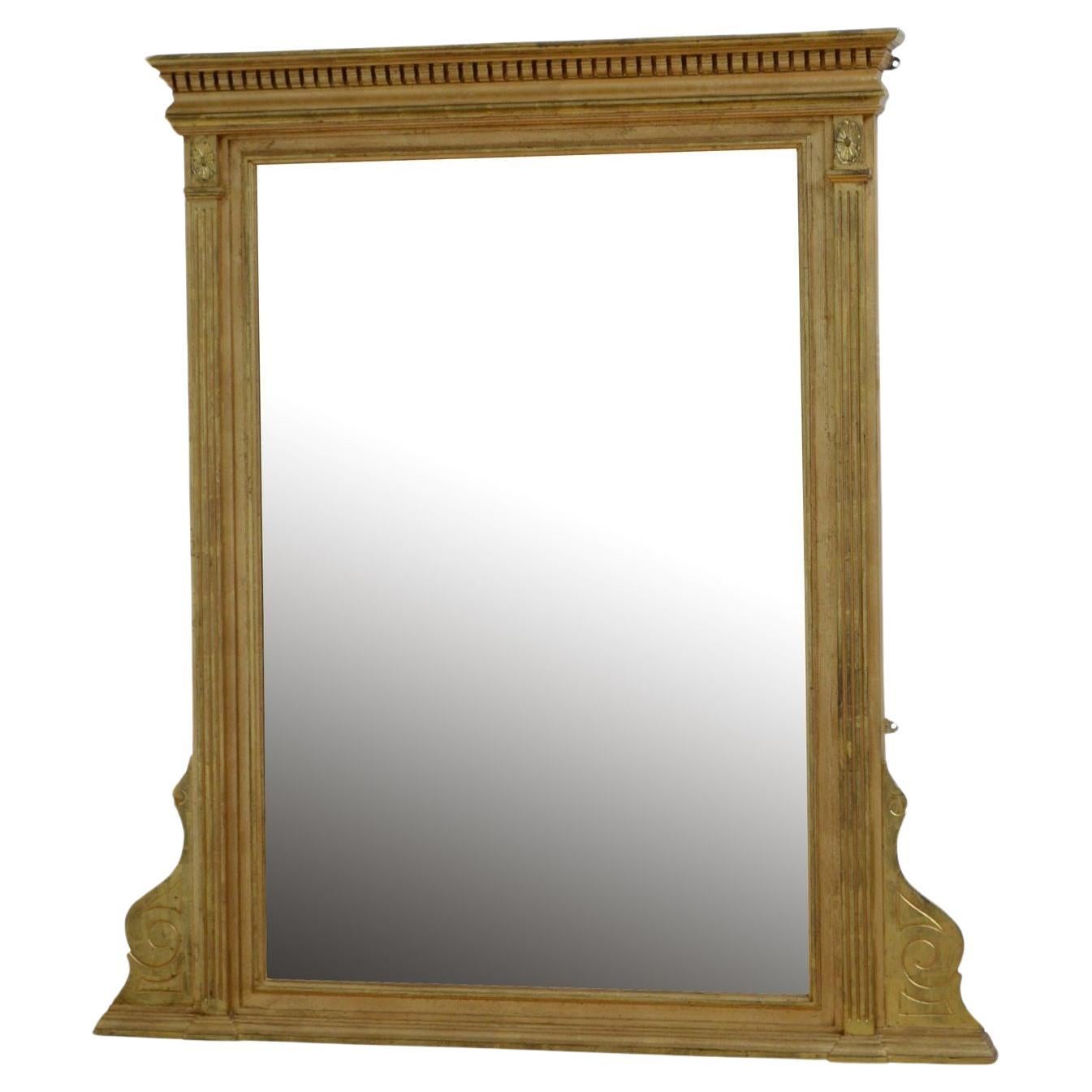 A Large Victorian Giltwood Overmantle Mirror H170cm For Sale at 1stDibs
