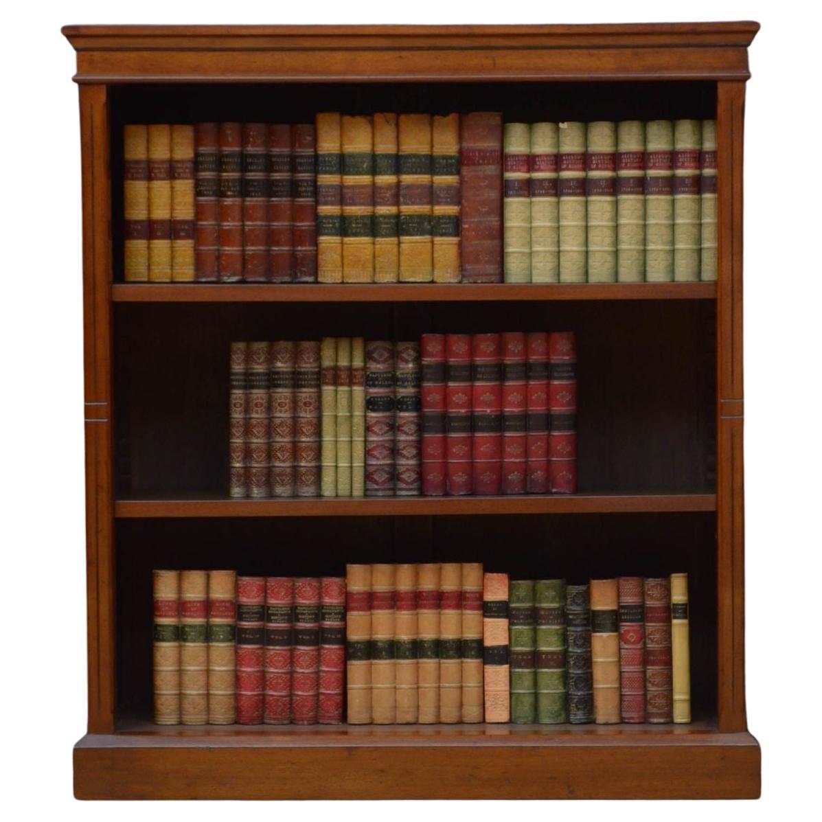 Antique Double Bookcase in Carved Walnut, Golden Latin Writing, Late ...