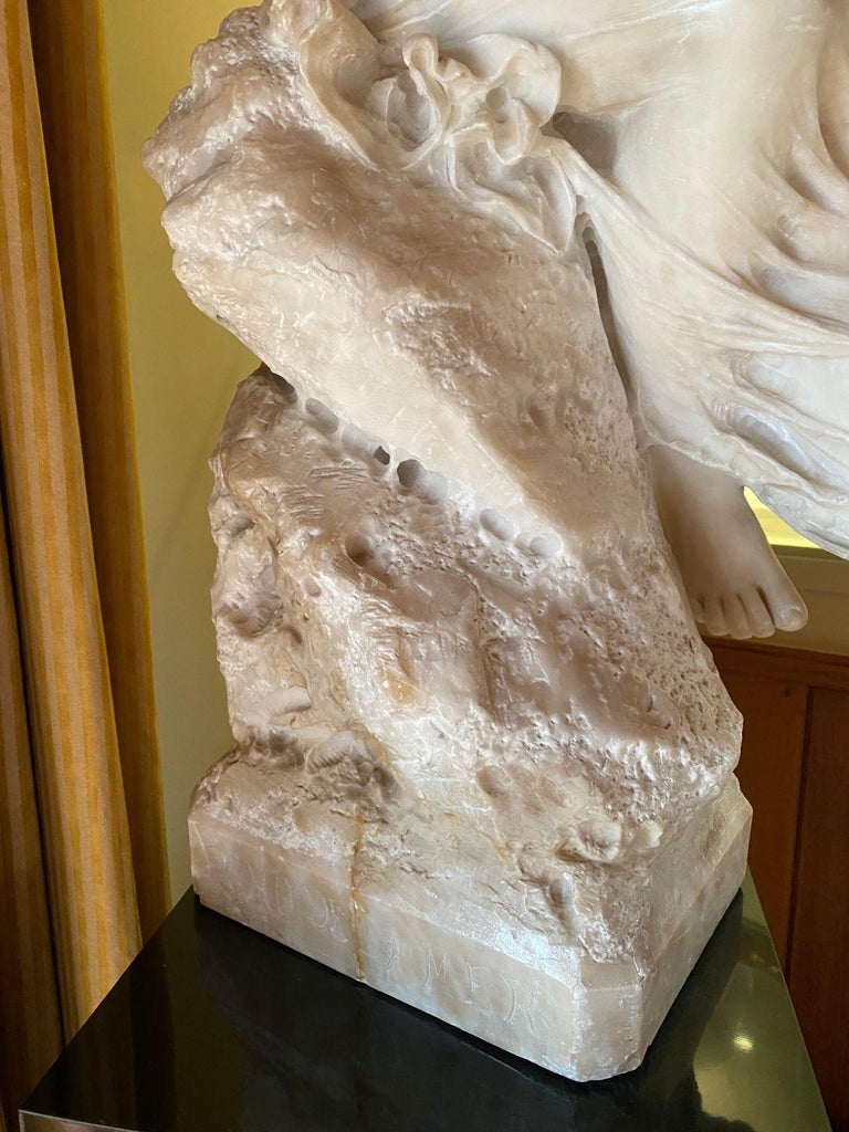 Large Victorian French Hand Carved Nude Psyche Goddess Marble Statue ...
