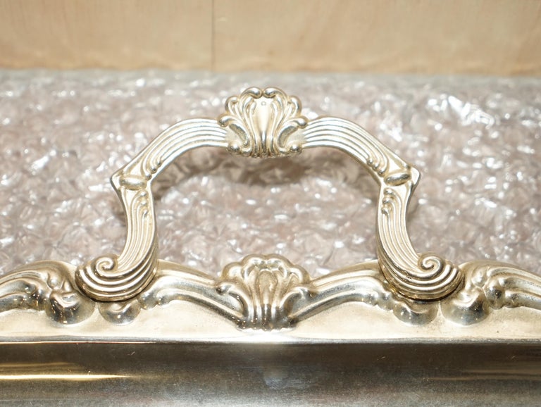 Late Victorian Hand Engraved Silver Plated Serving Tray Must See ...