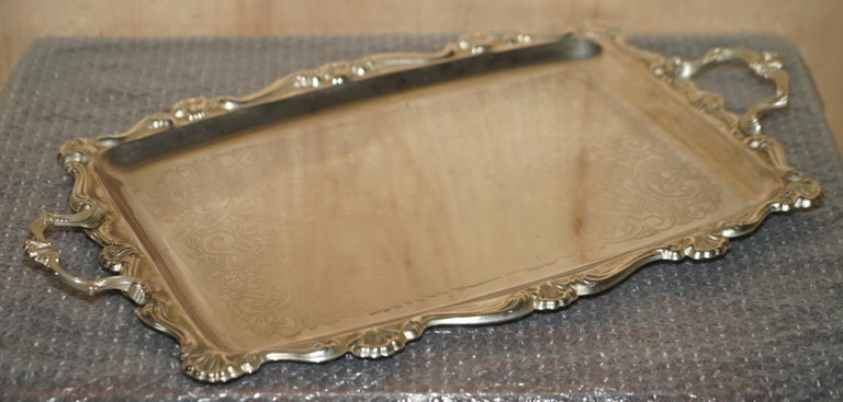 Late Victorian Hand Engraved Silver Plated Serving Tray Must See ...