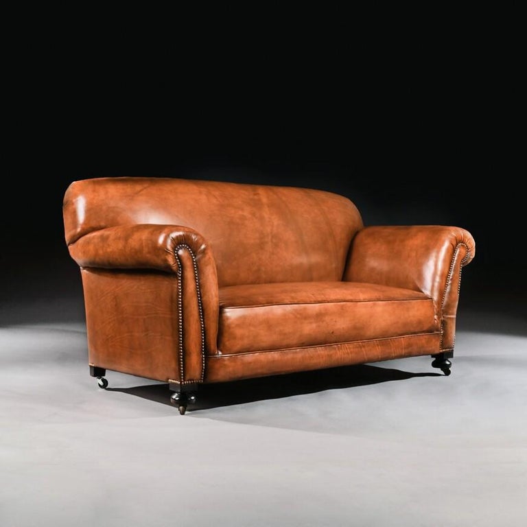 Late Victorian Leather Upholstered Drop-Arm Sofa at 1stDibs | leather ...