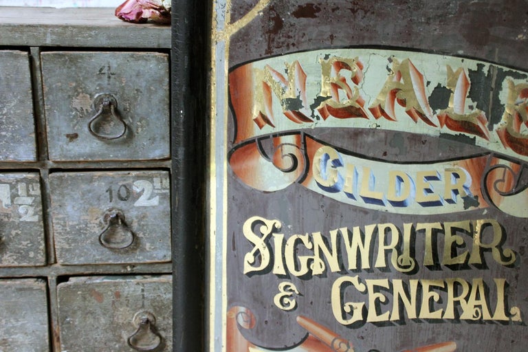 Late Victorian Reverse Glass Sign Written Advertising Mirror, circa ...