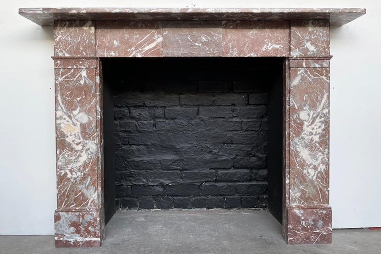 Late Victorian Rouge Marble Fire Surround at 1stDibs