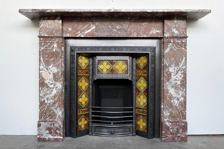 Late Victorian Rouge Marble Fire Surround at 1stDibs