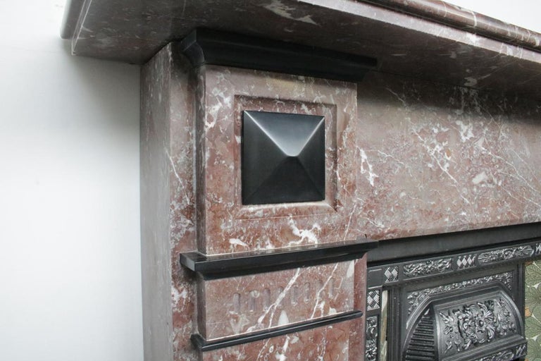 Antique late Victorian Rouge Marble Fireplace Surround at 1stDibs