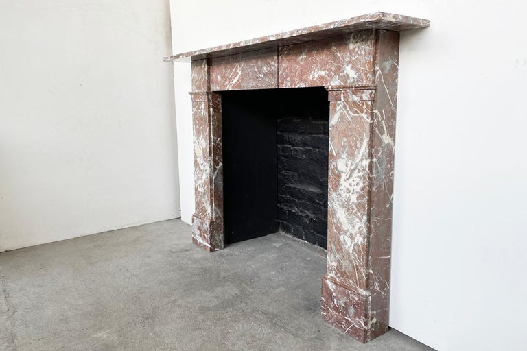 Late Victorian Rouge Marble Fire Surround at 1stDibs