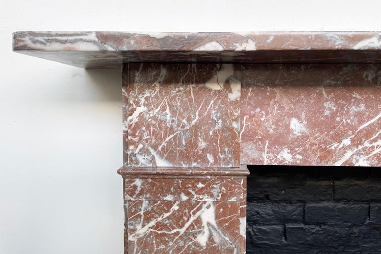 Late Victorian Rouge Marble Fire Surround at 1stDibs