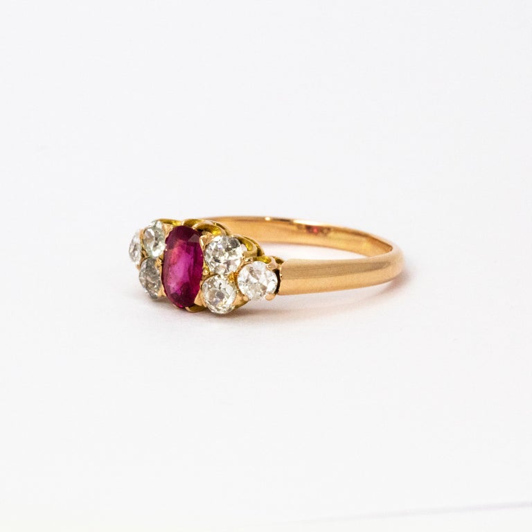 Late Victorian Ruby and Diamond 18 Karat Gold Ring For Sale at 1stDibs