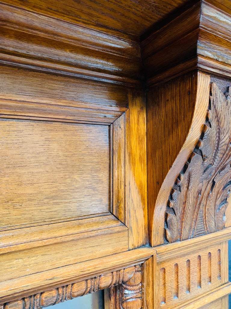 Late Victorian Scottish Solid Oak Corbel Fireplace Surround For Sale at ...