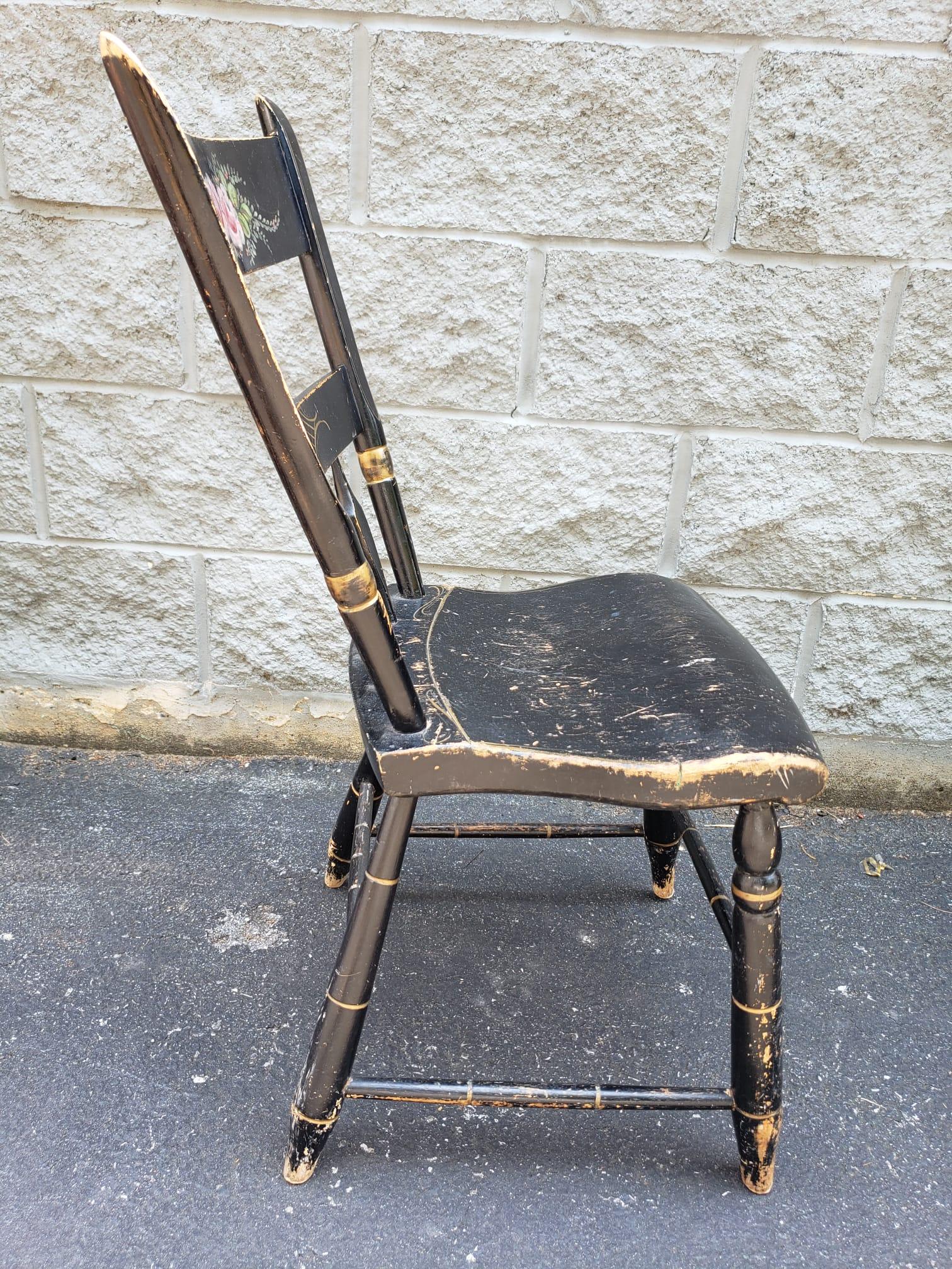 Late Victorian Style Ebonized and Decorated Maple Plank Chair For Sale ...