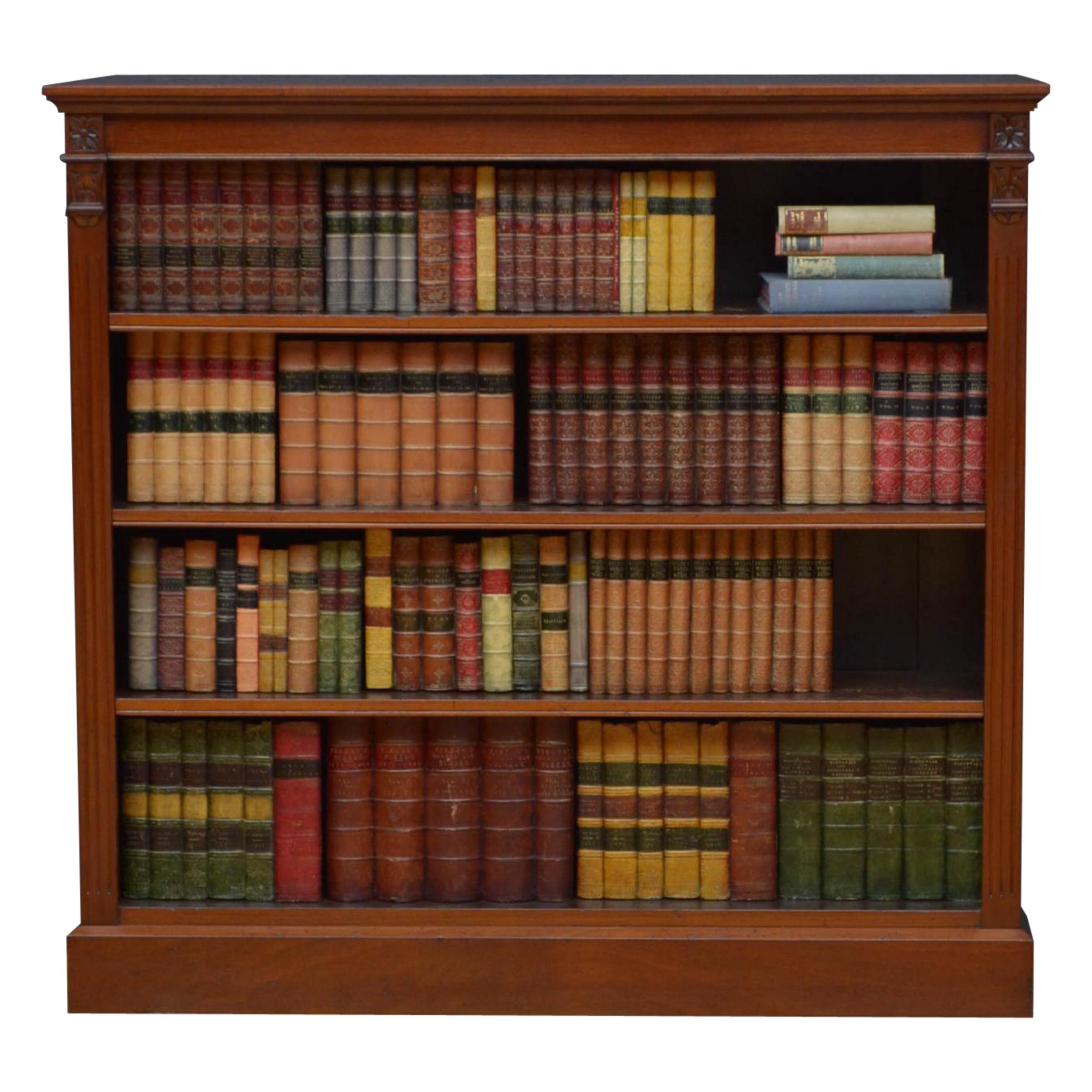 Late Victorian Walnut Open Bookcase at 1stDibs