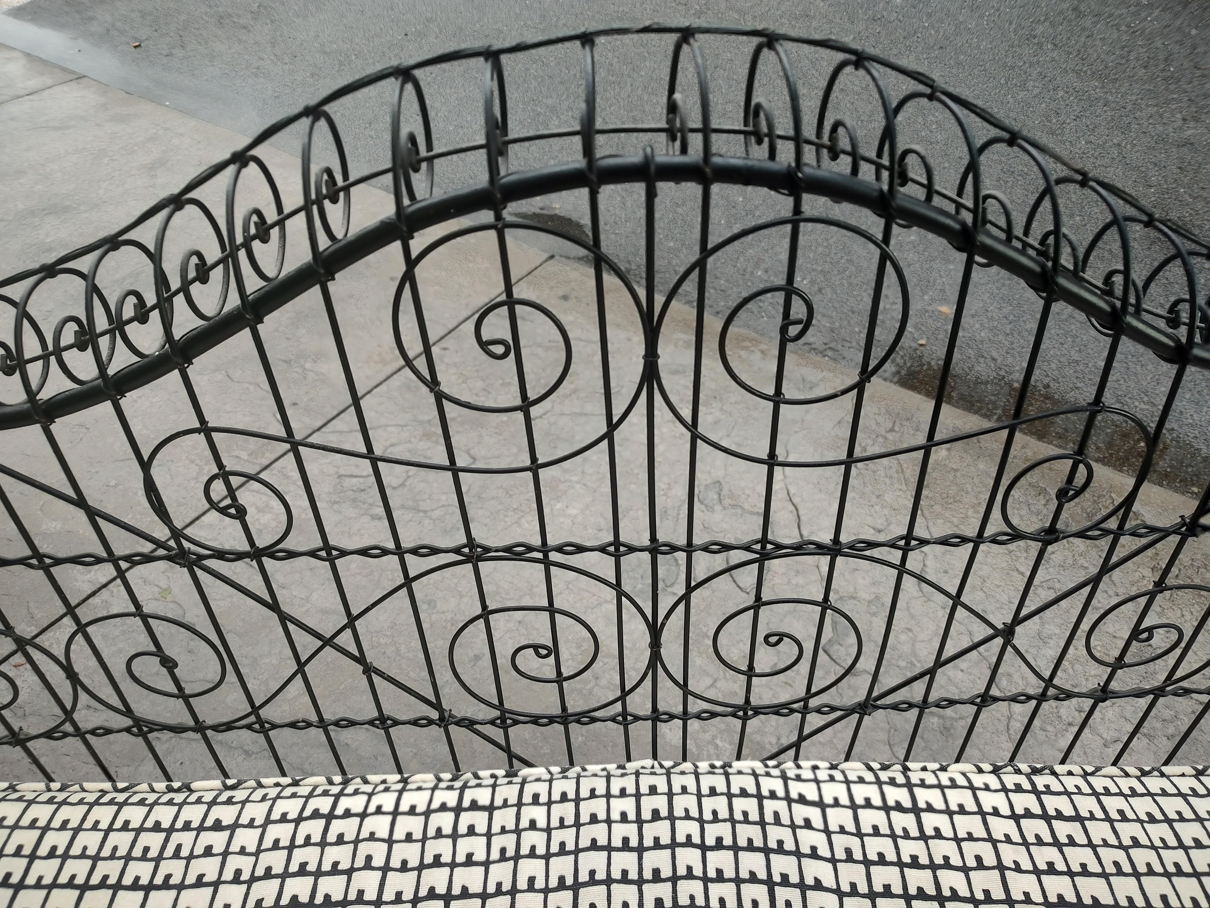 Late Victorian Wire Settee Bench with Custom Made Cushion For Sale at ...