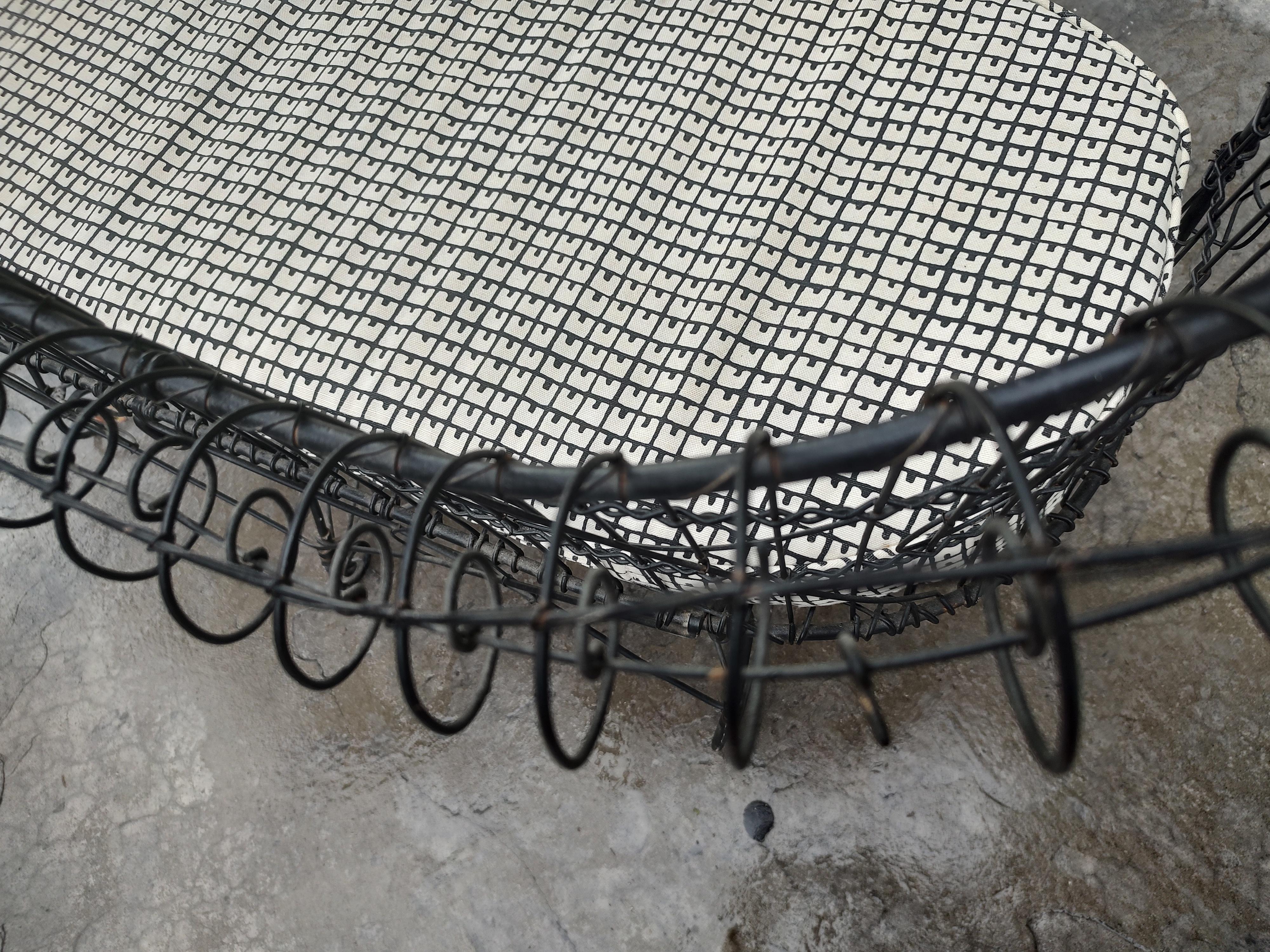 Late Victorian Wire Settee Bench with Custom Made Cushion For Sale at ...