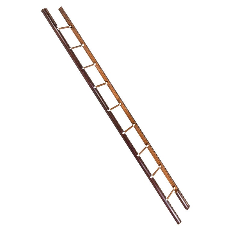 Late Victorian Wooden Library Pole Ladder by Taylor at 1stDibs