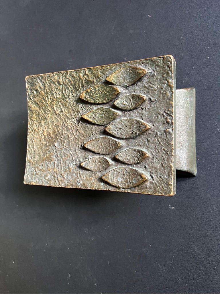 Lateral Bronze Door Handle with Abstract Design, 20th Century, European ...