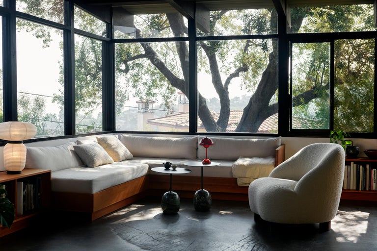 Lato LN8 Deep Green Steel and Verde Alpi Marble, Side Table for ...