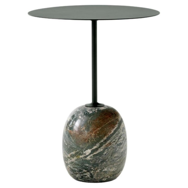 Lato LN8 Deep Green Steel and Verde Alpi Marble, Side Table for ...