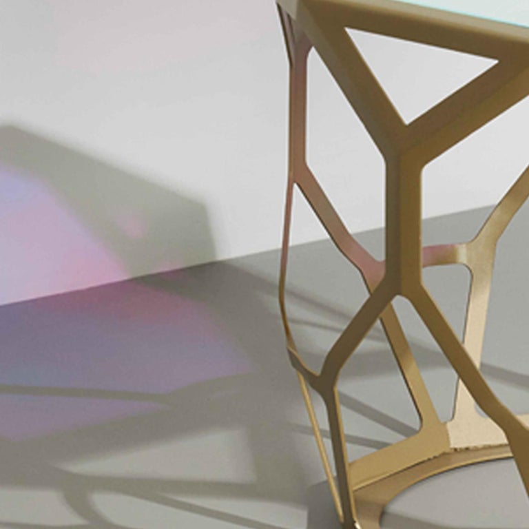 Lattice Side Table Gold For Sale at 1stDibs