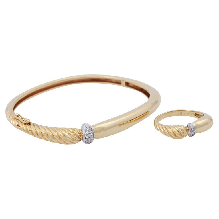 Laudier Set of Bracelet and Ring with Diamonds For Sale at 1stDibs