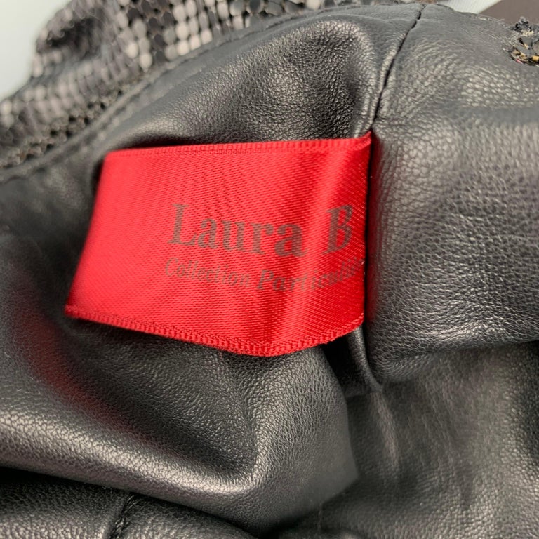 LAURA B Black Mesh Metal Alligator Evening Handbag at 1stDibs