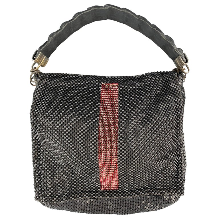 LAURA B Black Mesh Metal Alligator Evening Handbag at 1stDibs