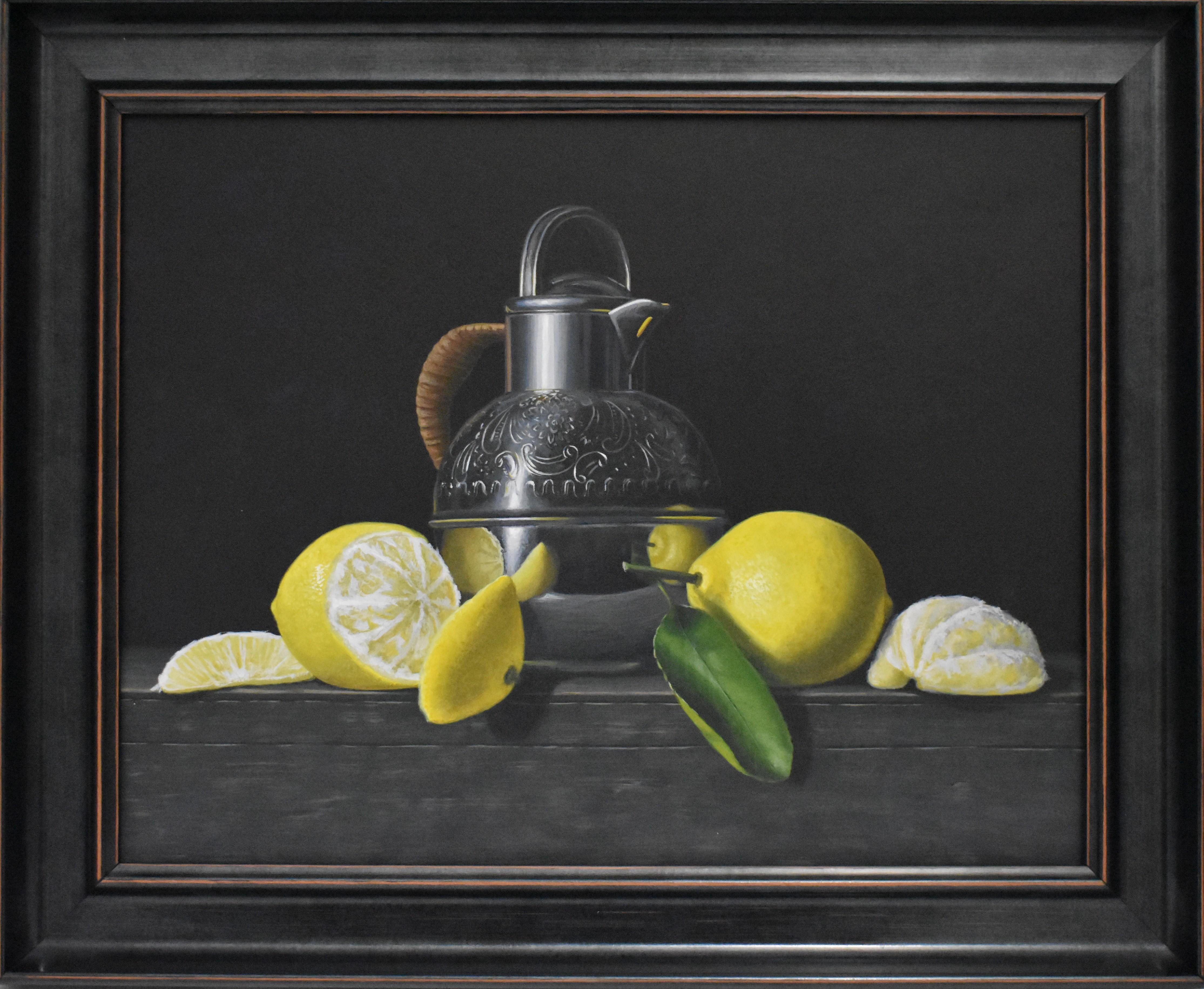 Laura Critchlow - Limones y tetera - pintura acrílica original de ...
