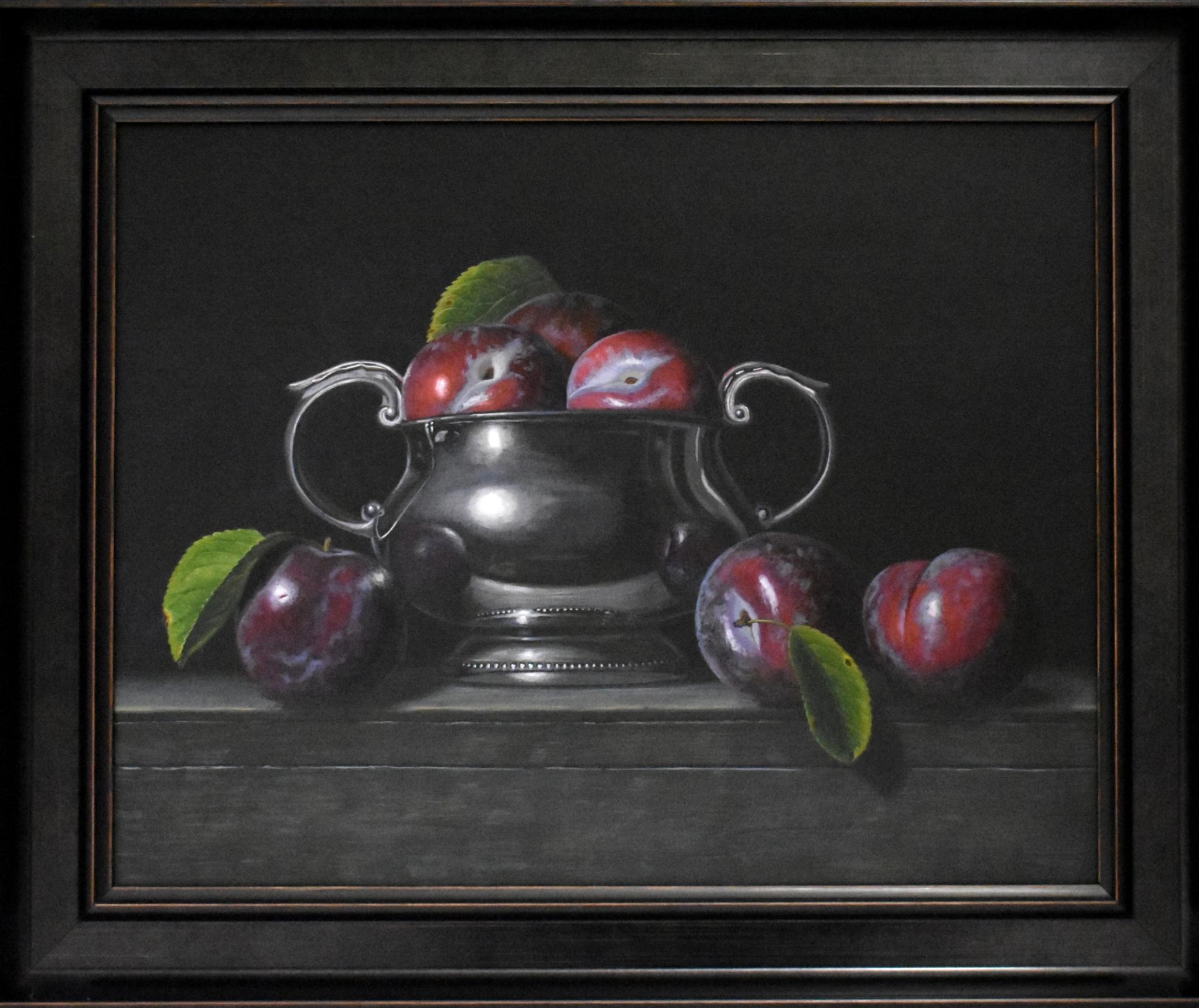 Laura Critchlow - Plums II - original still life modern realism ...