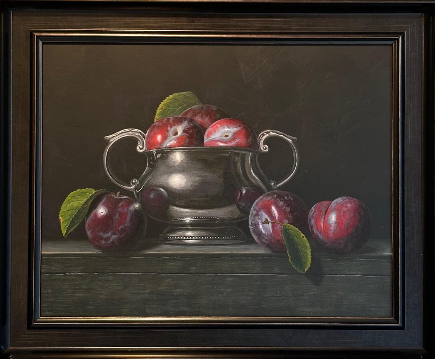 Laura Critchlow - Silver and Plums - original still life modern realism ...
