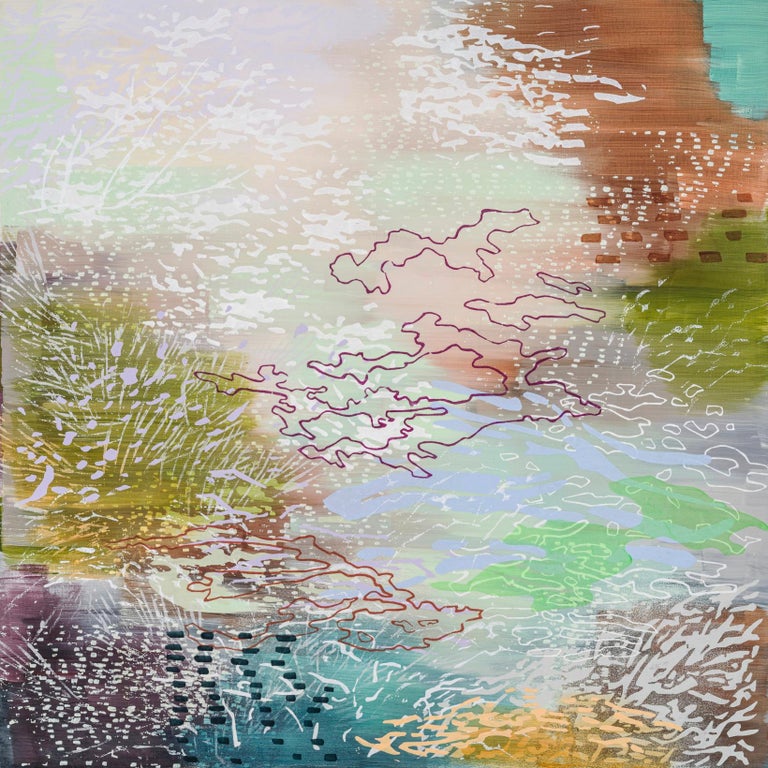 Laura Fayer - Laura Fayer "Delicate Earth 202" Acrylic and Japanese ...