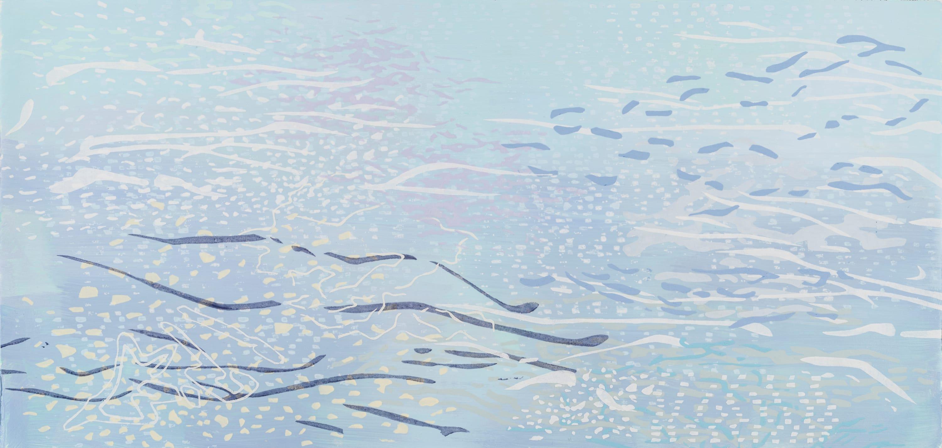 Laura Fayer - Laura Fayer "Harmony Island" -- Blue Abstract Mixed Media ...