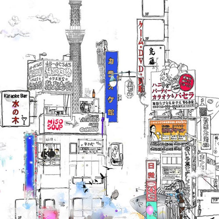 Laura Jordan - Tokyo Lights, Laura Jordan, Contemporary Cityscape Print ...