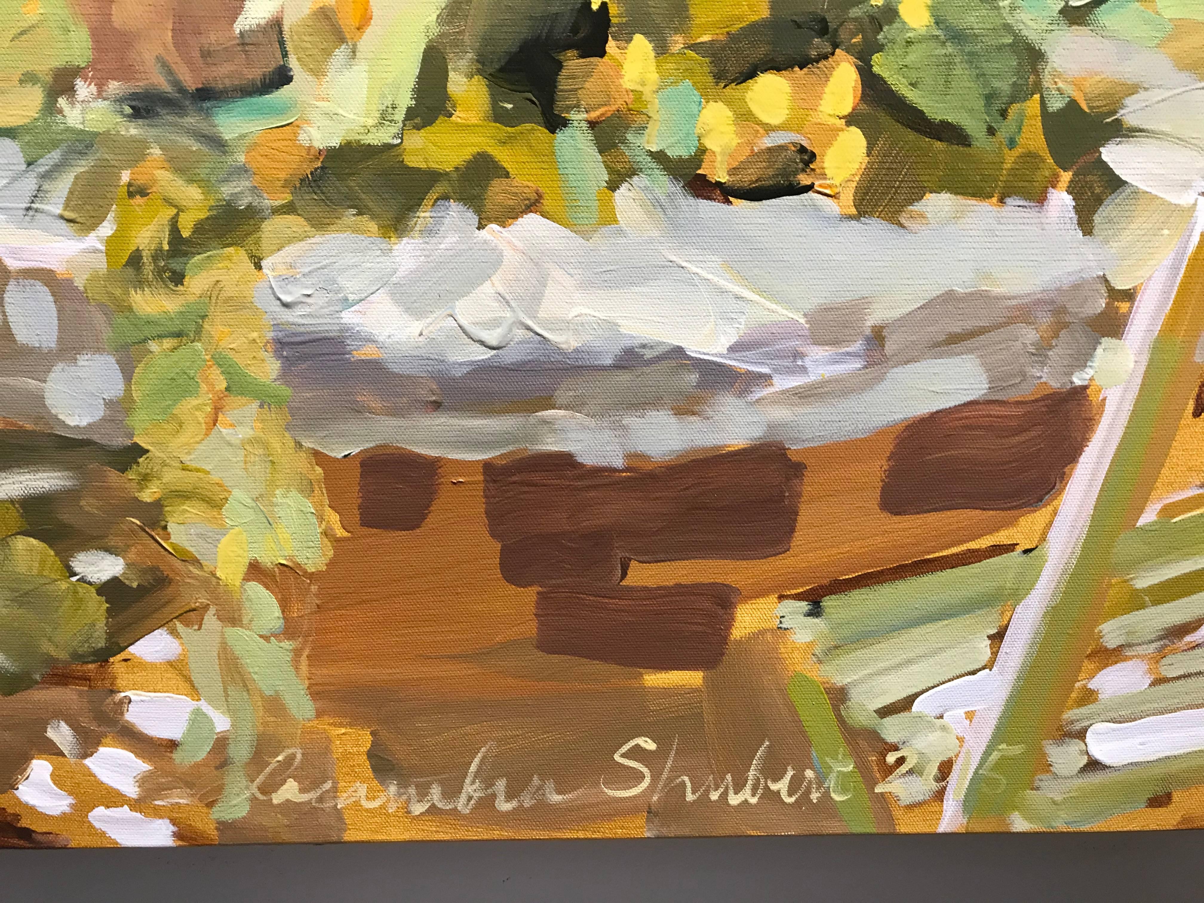 Laura Lacambra Shubert - 'Afternoon Light' Large Vertical Impressionist ...