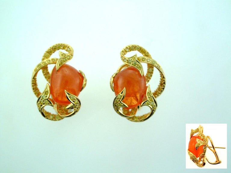 Laura Munder Mandarin Garnet and Yellow Diamond Earrings For Sale (Free ...