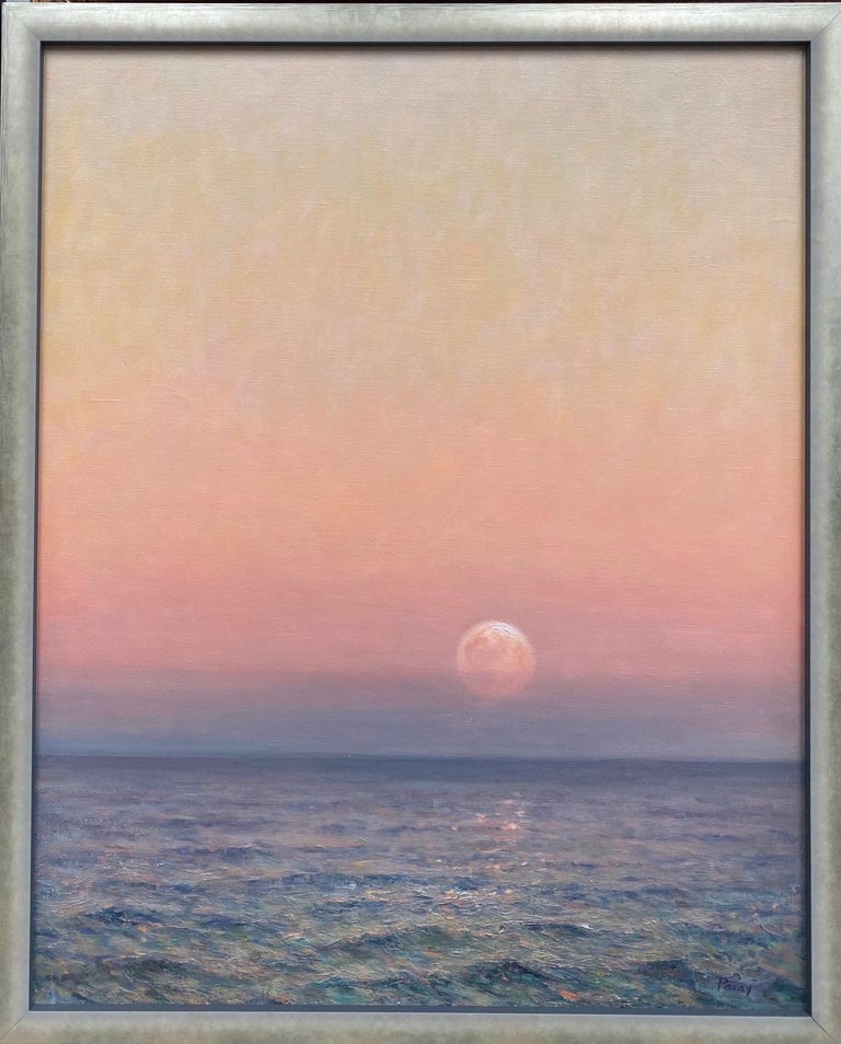 Laura Paray - Ocean Moon Rise, original 30x24 contemporary marine ...