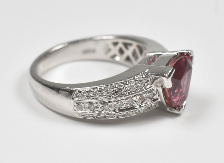 Laura Ramsey Ladies Platinum Rubellite Tourmaline and Diamond Ring at ...