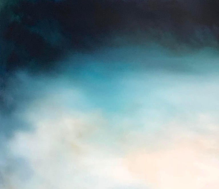 Laura Rich - Land Lines, an original abstract landscape, blue oil ...