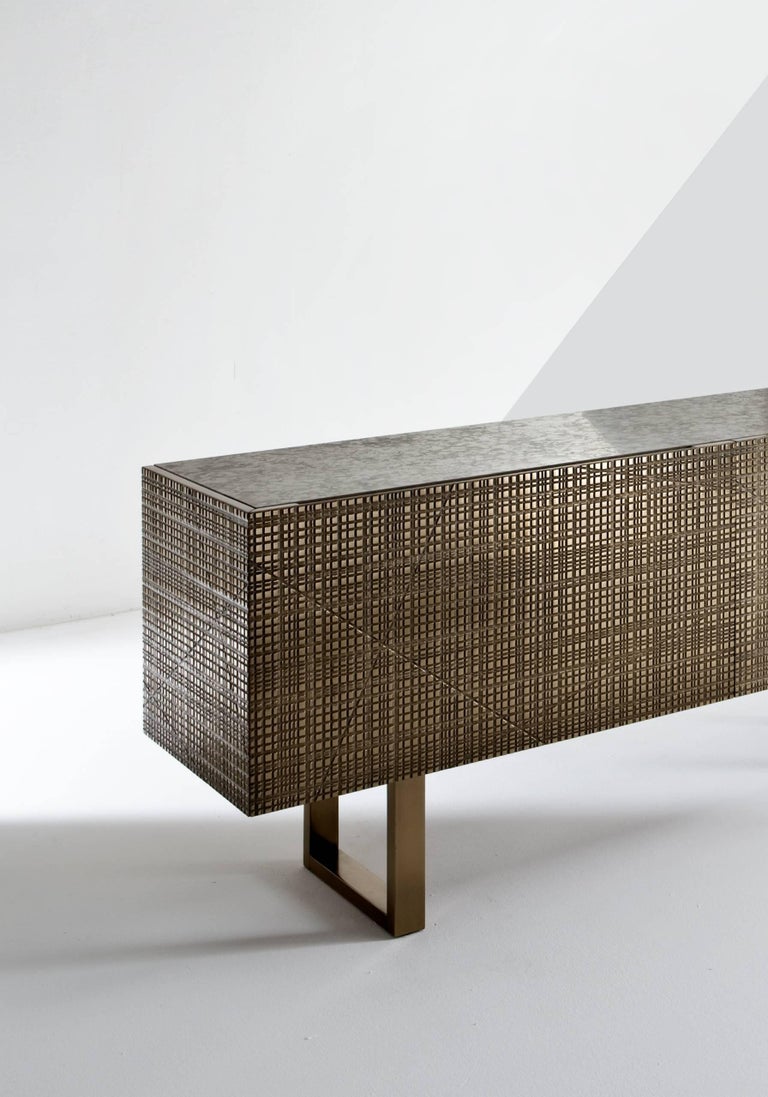 Laurameroni "Maxima" Sideboard in Bronze Liquid Metal and Marble by ...