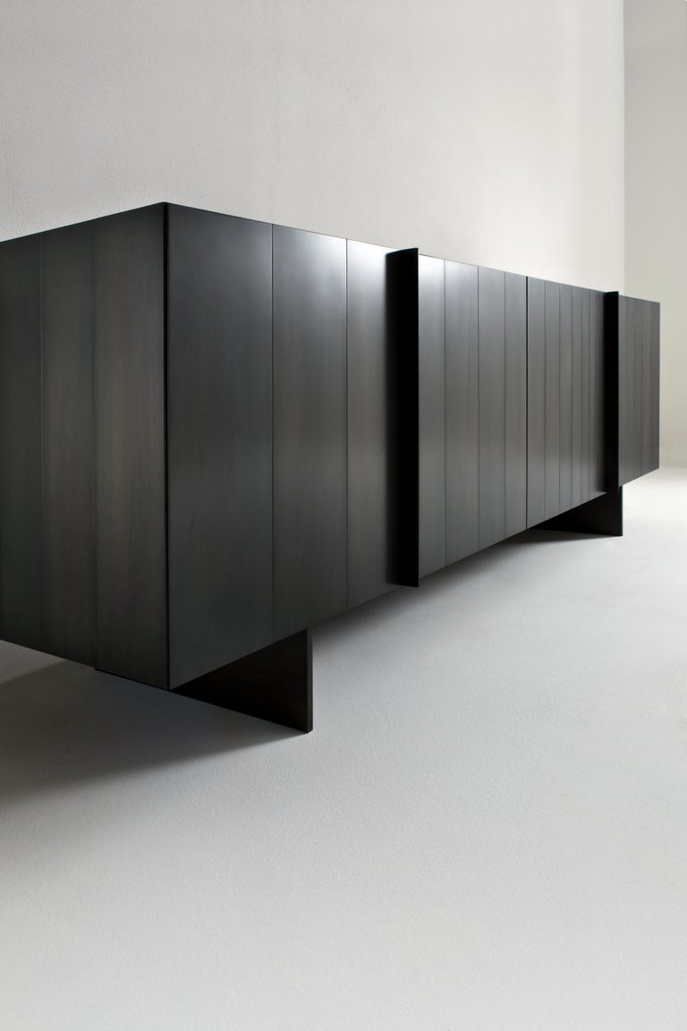 Laurameroni "Stars" Modern Low Sideboard in Black Iron Cenere by ...