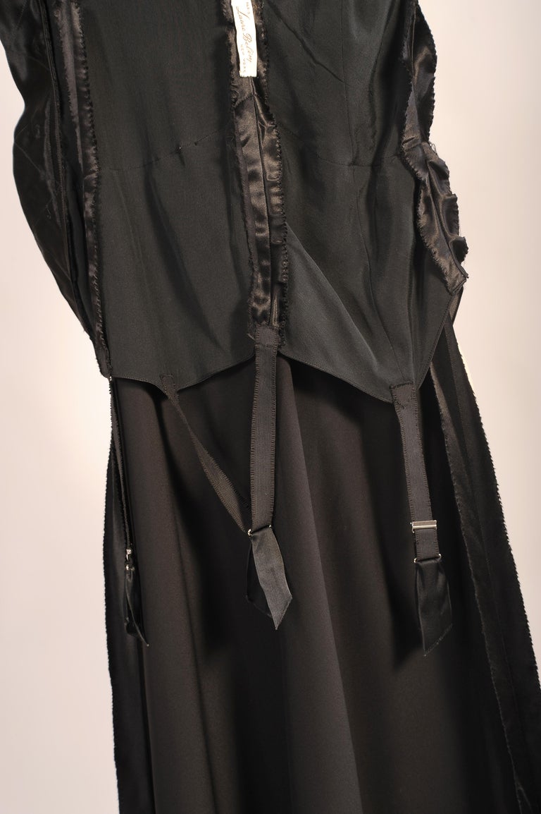 Laure Belin Paris 1950's Black Lingerie Dress with Attached Garters at ...