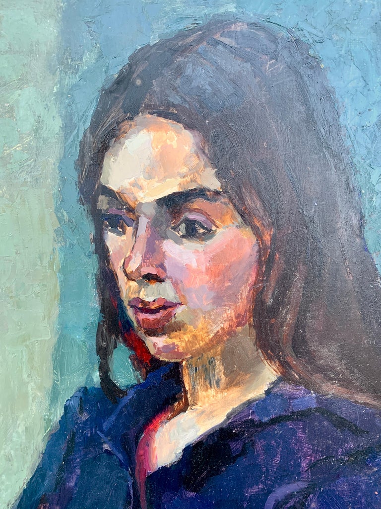 Laure Jessop - 1950's Mid Century modern English oil portrait of a ...