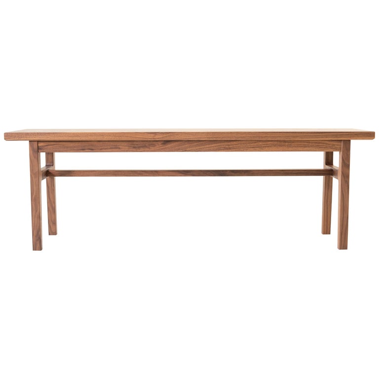 Laurel Bench, Modern Walnut Bench with Sculpted Joinery For Sale at 1stDibs