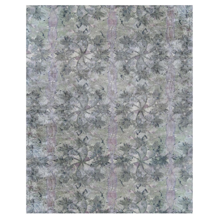 Laurel Forest Dove Hand Knotted Rug by Eskayel For Sale at 1stDibs