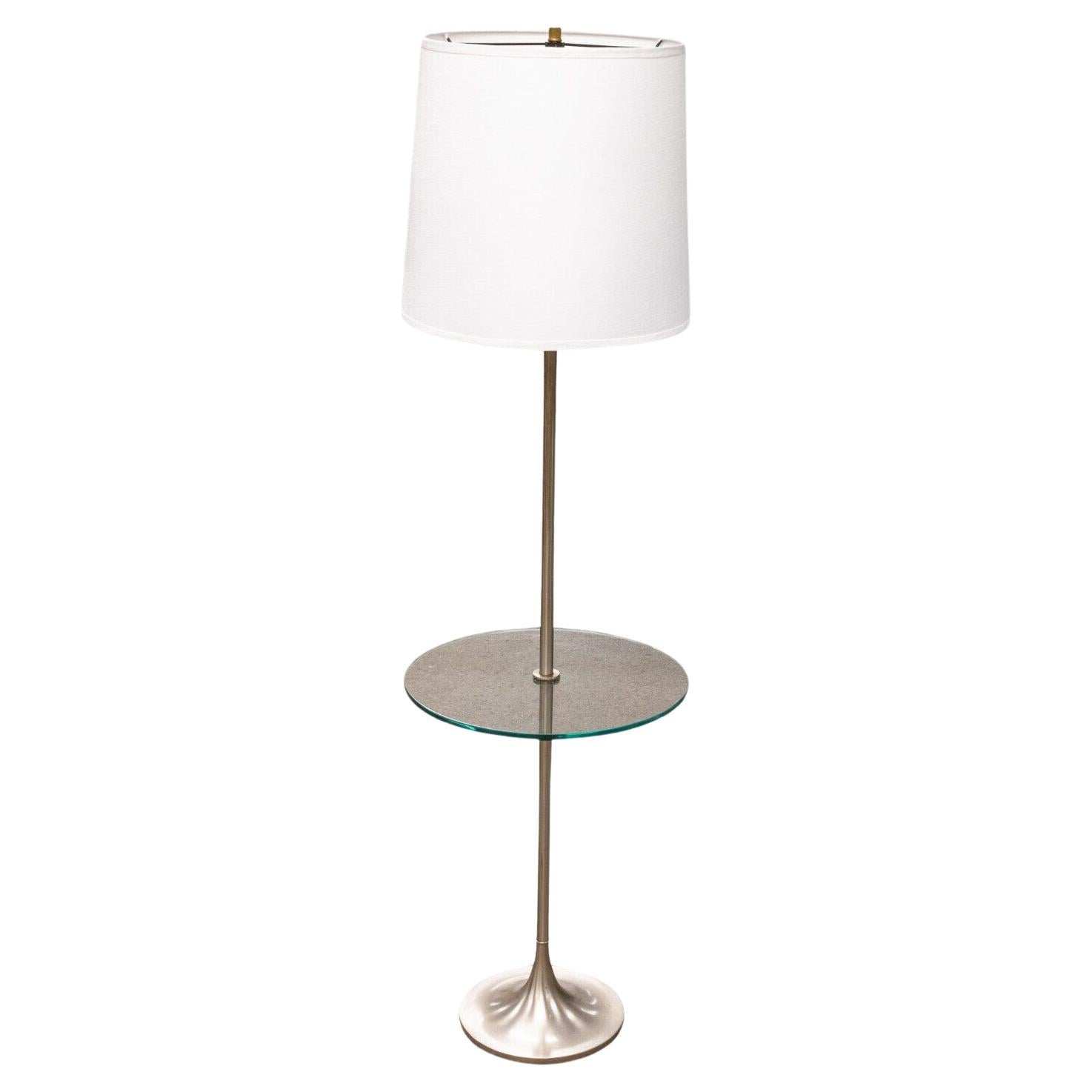 Mid-Century Modern Floor Lamp with Side Table and Magazine Holder by ...