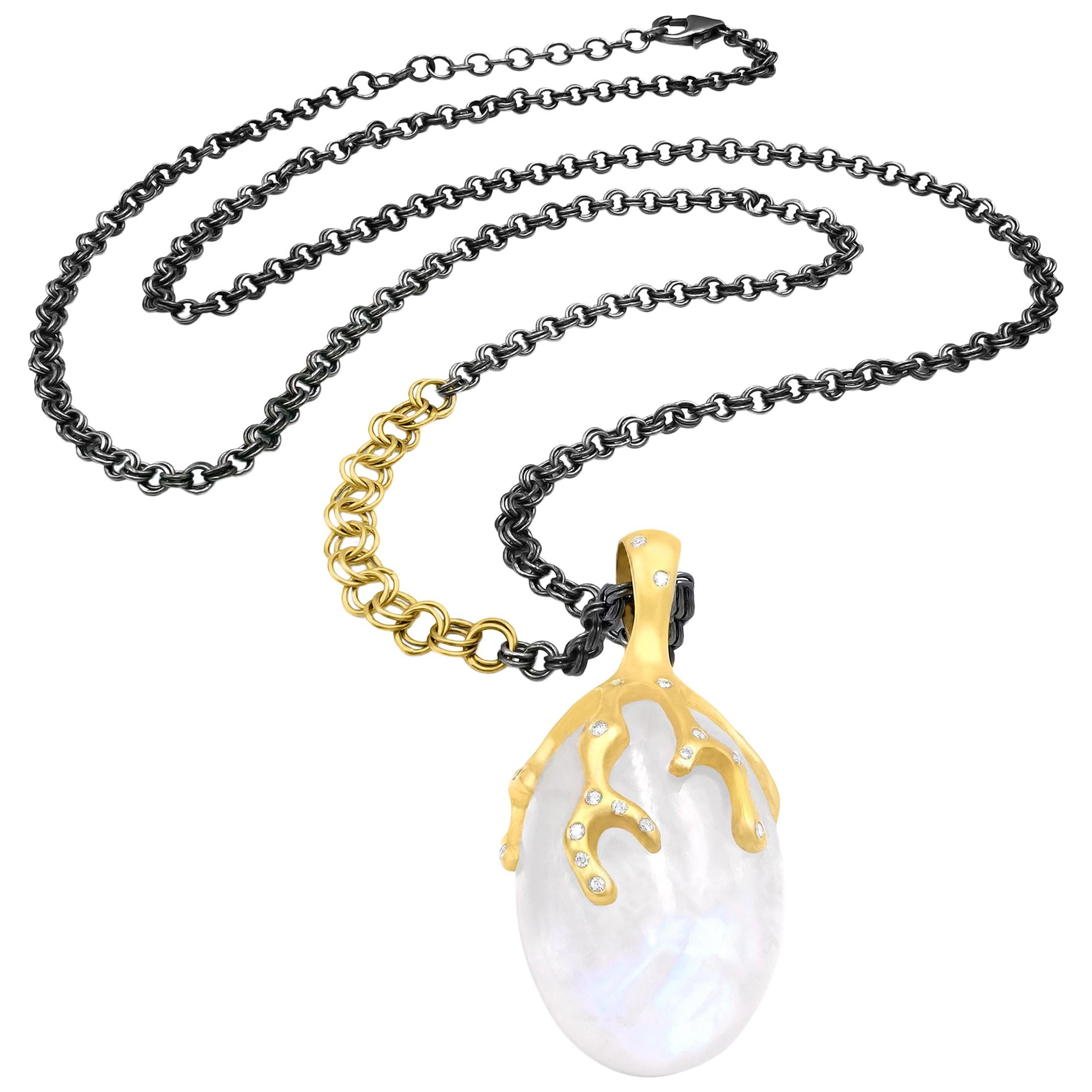 Long Ruby and Diamond Necklace For Sale at 1stDibs