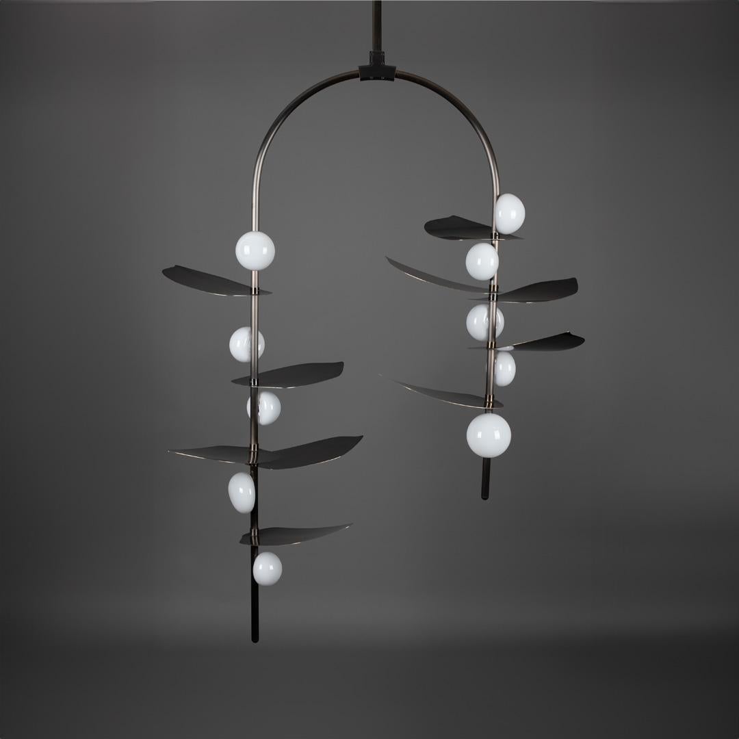 Sofia Mouth Blown Glass LED Config 1, Handmade Brass, Bronze or Nickel ...