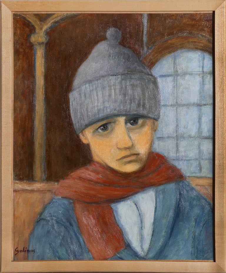 Laurent Marcel Salinas - Young Boy with Hat For Sale at 1stDibs