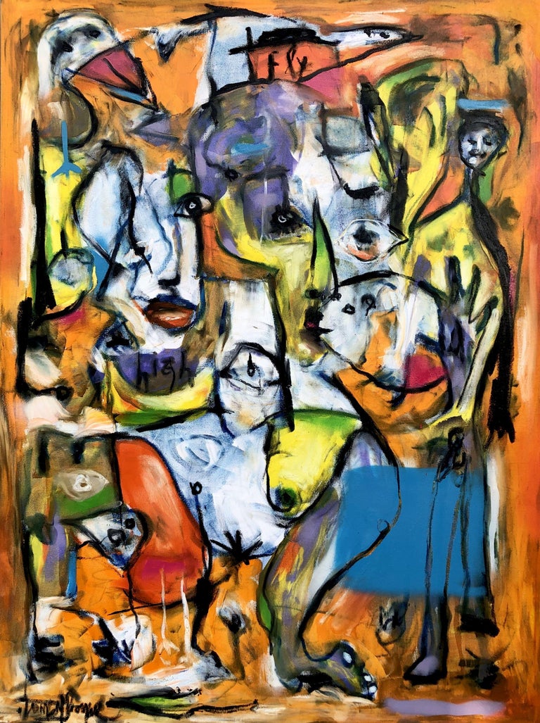 Laurent Proneur - Fly high, Painting, Oil on Canvas For Sale at 1stDibs